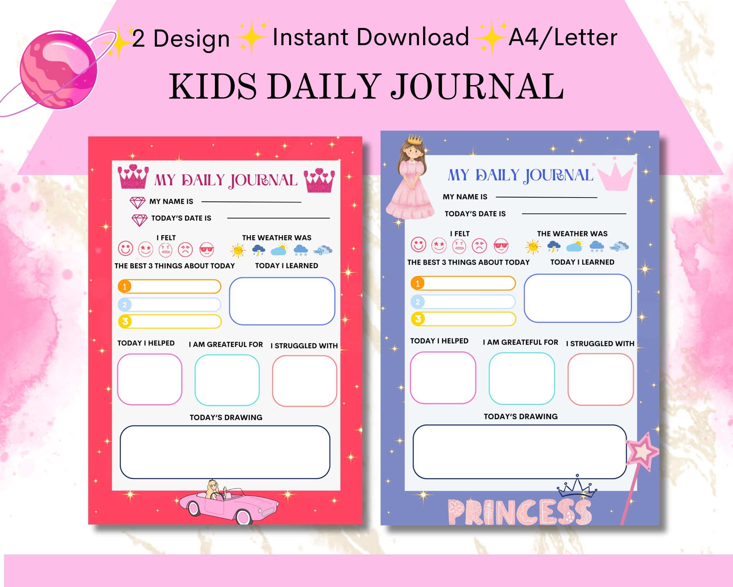 Kids Daily Journal Printable / Journal for Kids / Diary for - Etsy