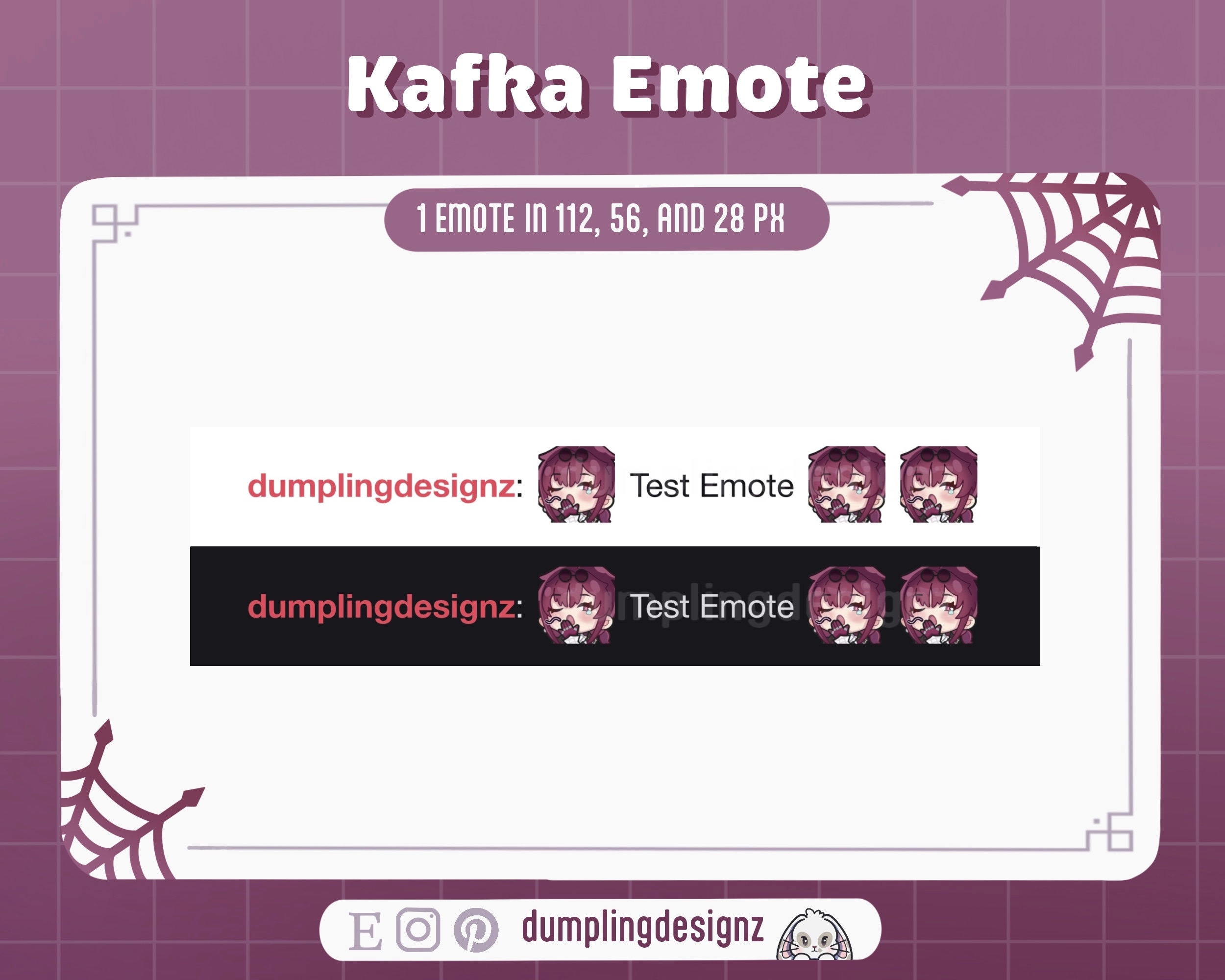 Honkai Star Rail Kafka Emote/emoji for Twitch/discord/youtube - Etsy