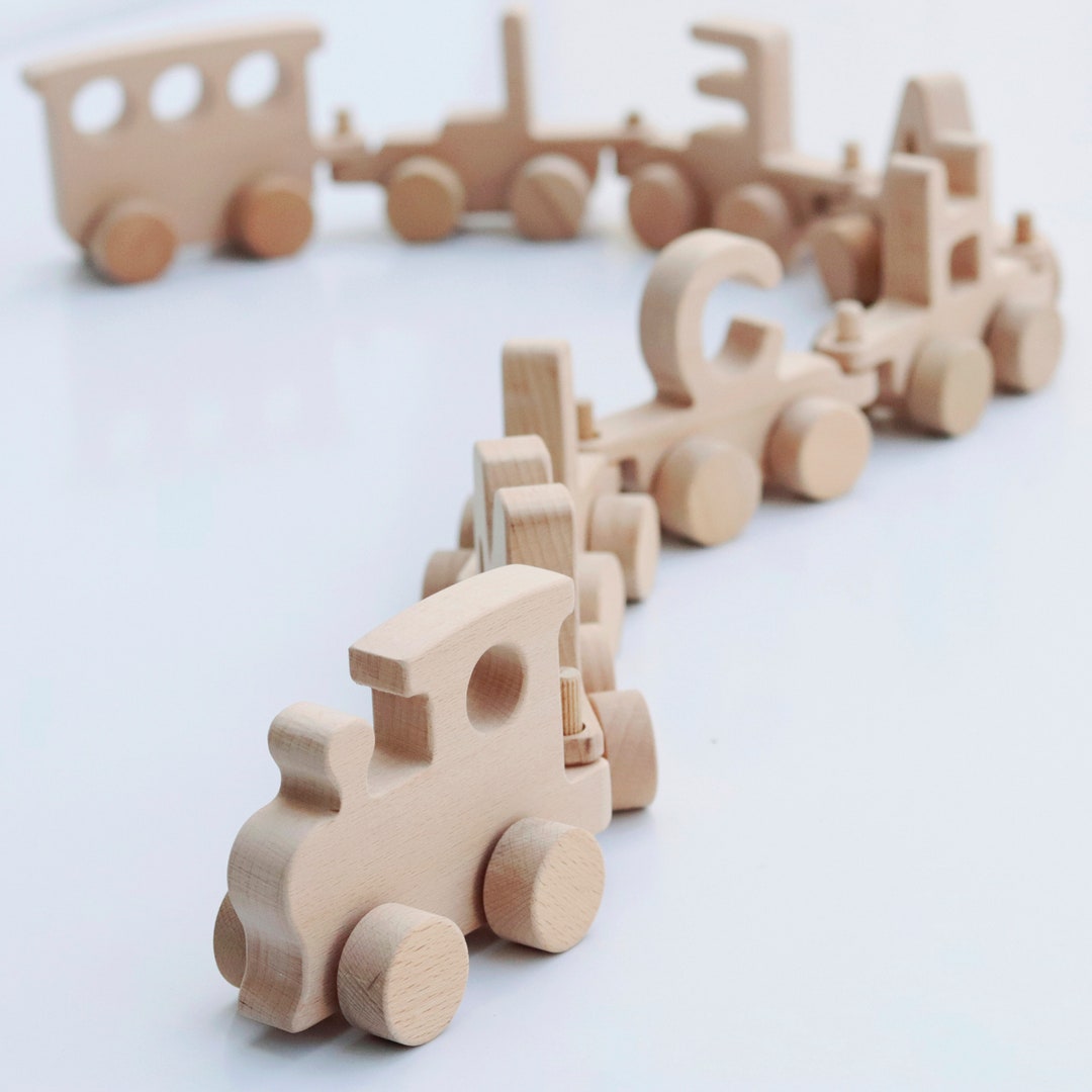 Custom Alphabet Letter Name Train Natural Toys - Etsy