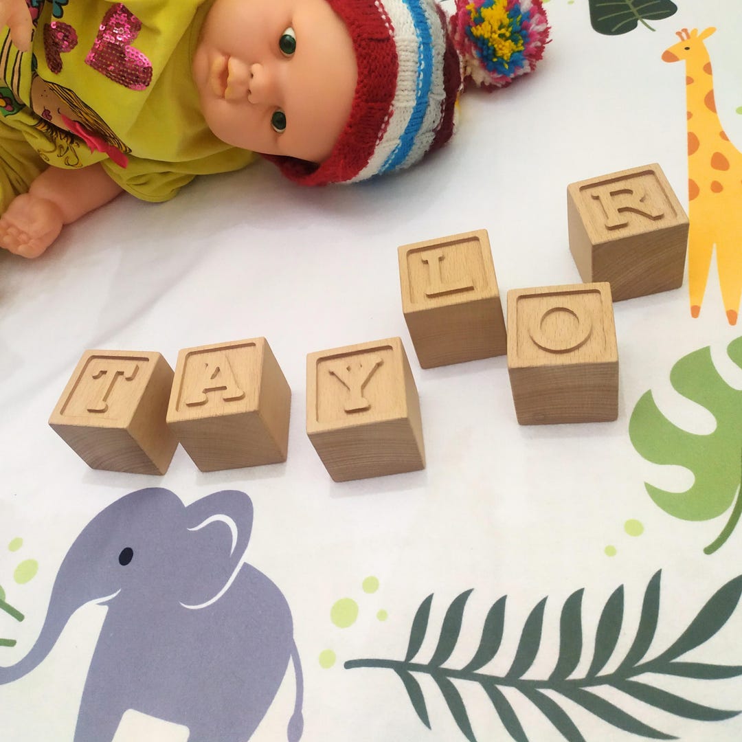 Personalized Baby Name Blocks Wooden Alphabet Number Blocks Wooden ...