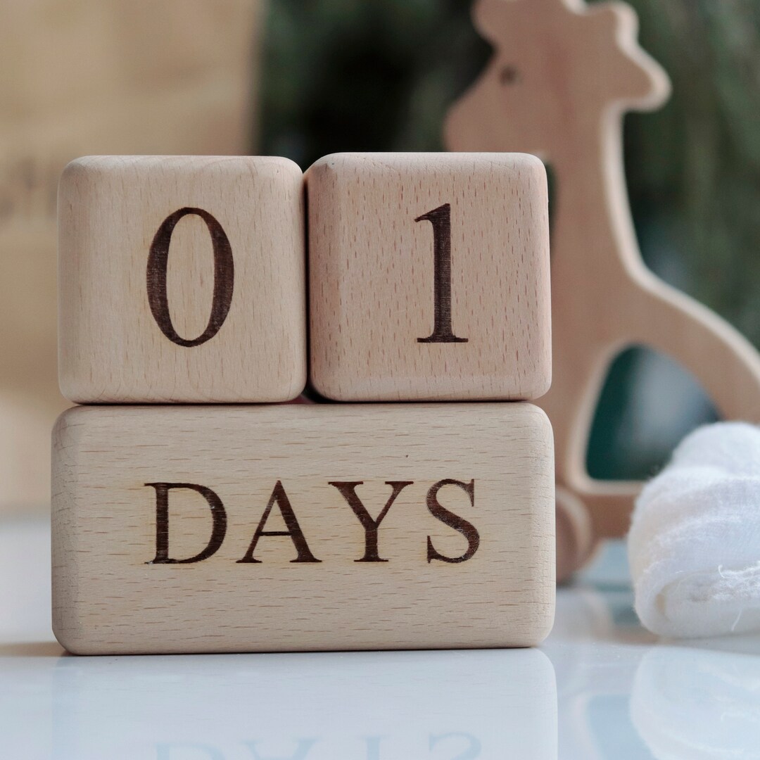 Wooden Milestone Age Countdown Blocks - Capture Unforgettable Moments ...