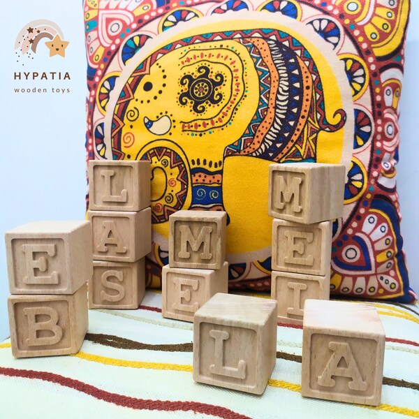 Wooden Alphabet Blocks - Etsy