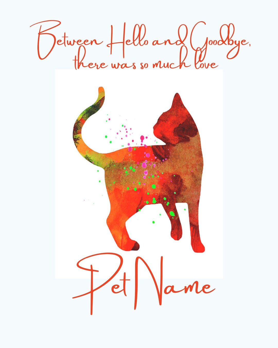 Personalized Pet Loss Poem. Digital Down Load Cat Loss, Pet Memorial - Etsy