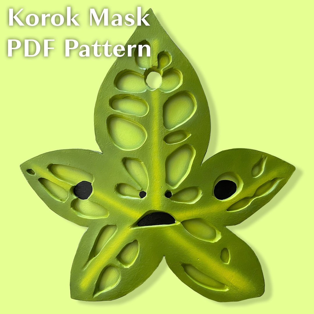 Korok Cosplay Oaki Five Pointed Leaf Mask PDF Pattern for EVA Foam - Etsy