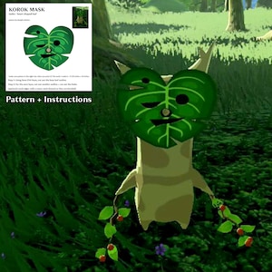 Korok Cosplay Tasho Mask PDF Pattern for EVA Foam - Heart Shaped ...