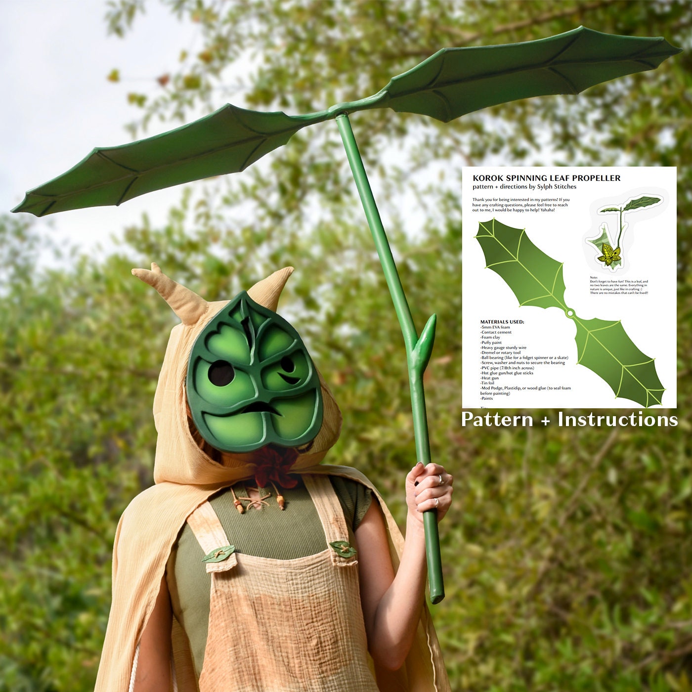 Korok Cosplay Spinning Propeller Leaf Prop PDF Pattern and Instructions ...
