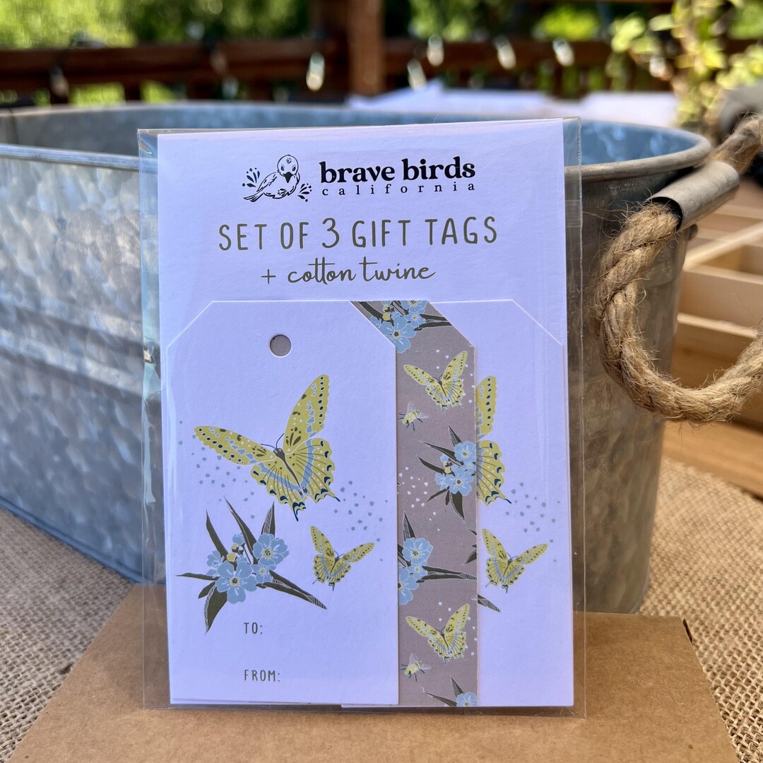 Butterfly Gift Tag 3 Pack, Hang Tags, Coordinated Gift Wrap, Gift ...