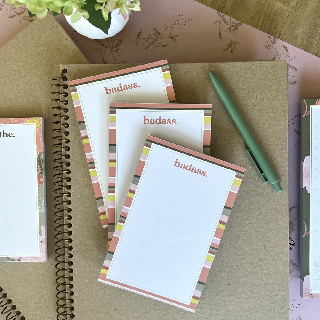 Badass Notepad, 4 X 6 Notepad, Stripes, Cute Little Notes, Mindful Gift ...