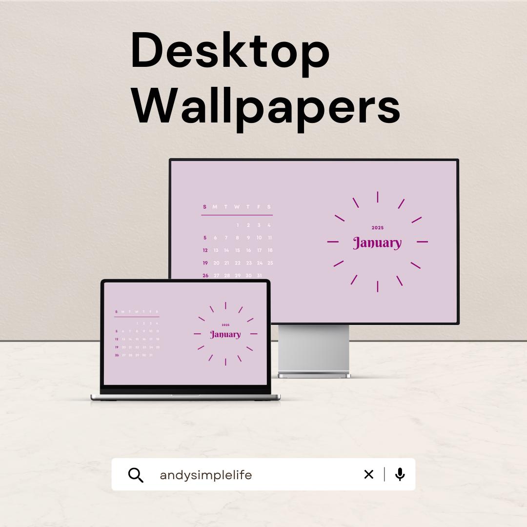 Desktop Calendar Wallpapers 2025 Minimalist Wallpaper, Monthly Desktop ...