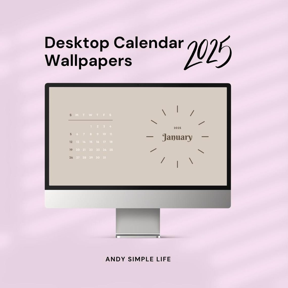 Desktop Calendar Wallpapers 2025 Minimalist Wallpaper, Monthly Desktop ...