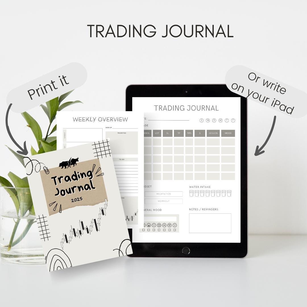 Trading Journal, Trading Log, Simple and Minimal Trading Journal ...