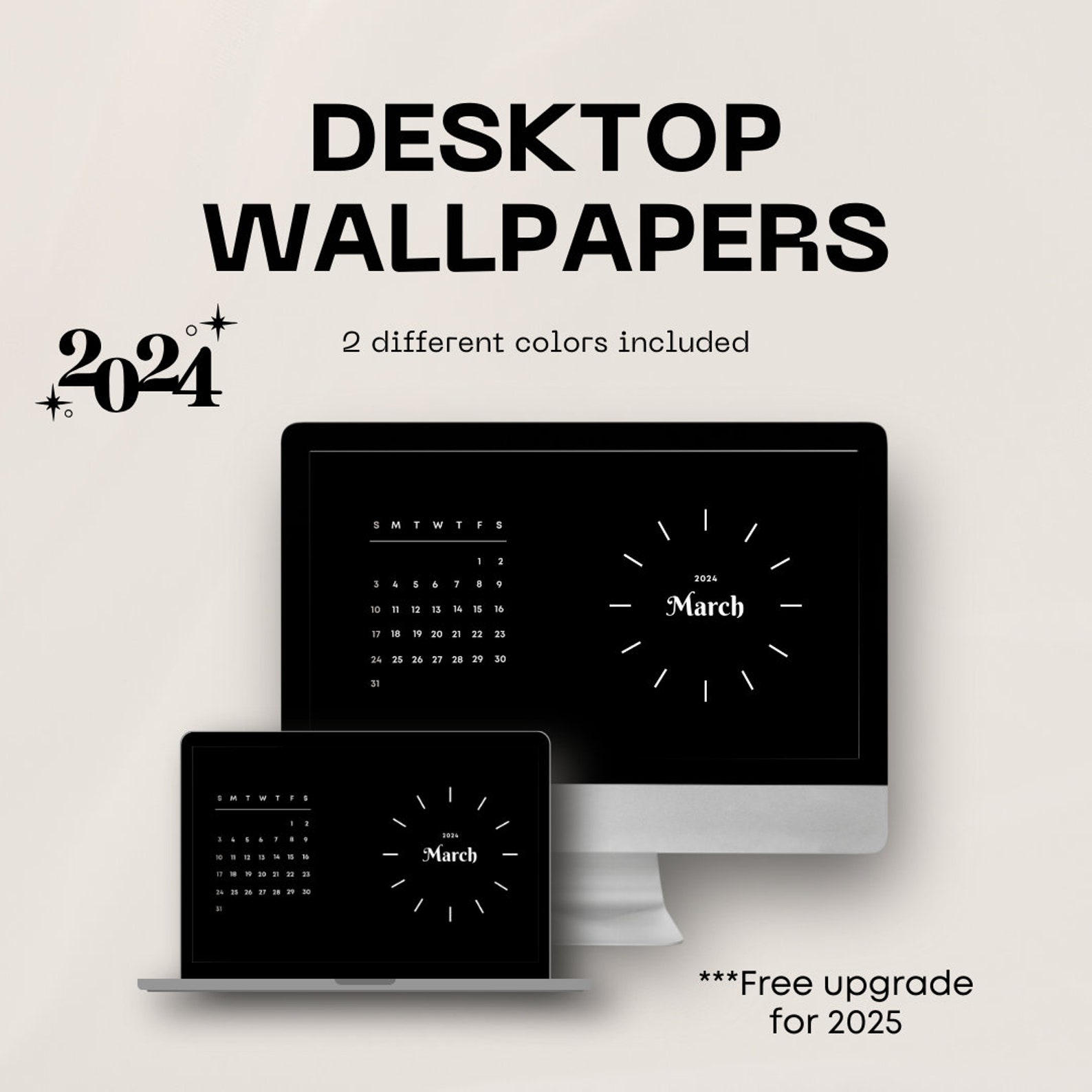 Desktop Calendar Wallpapers 2024 Minimalist Wallpaper, Monthly Desktop ...