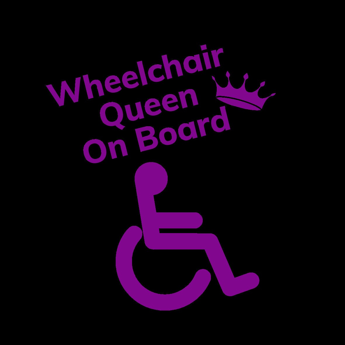 Wheelchair Queen on Board Sticker - Etsy