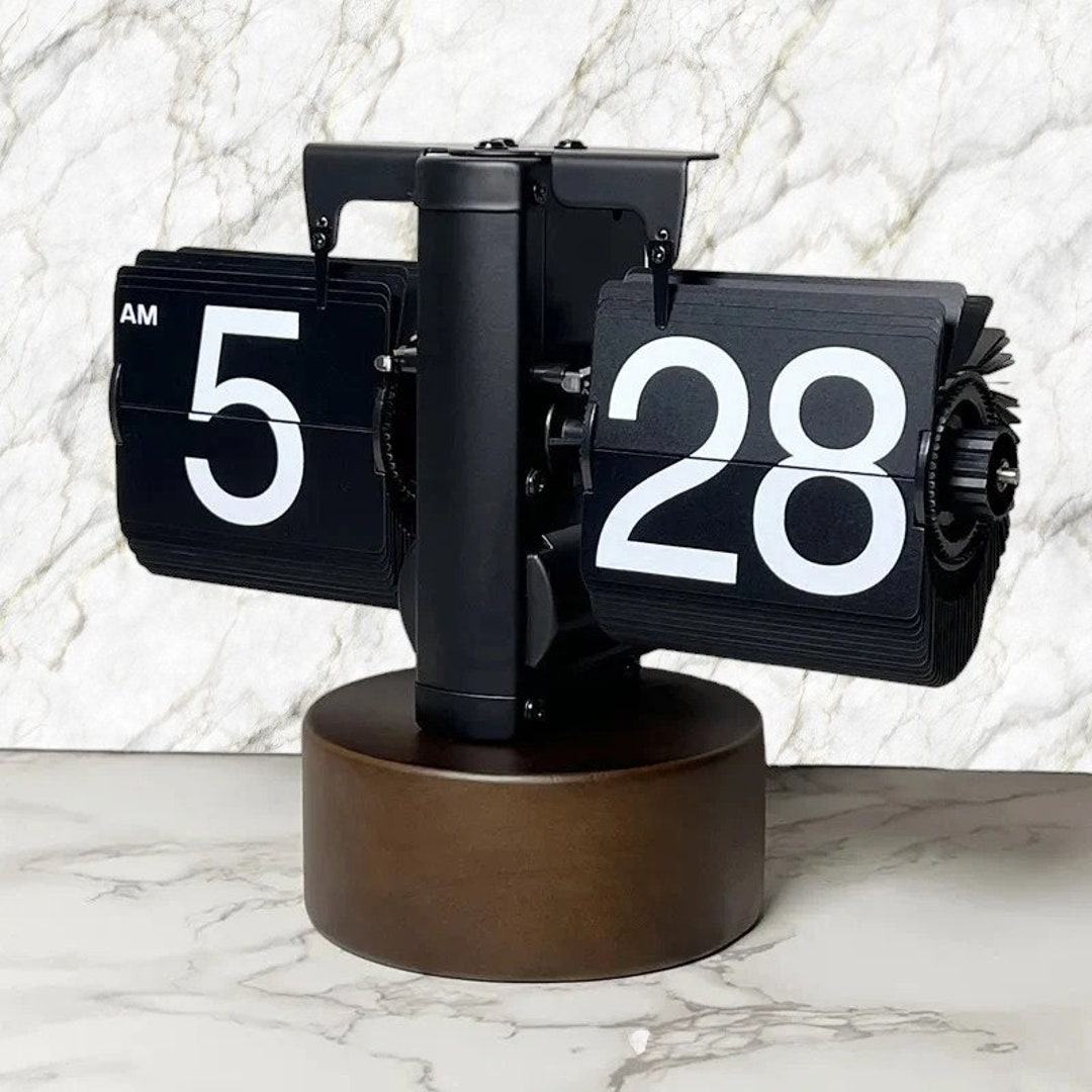 Page Turning Clock Steel Clock Automatic Clock Retro - Etsy France