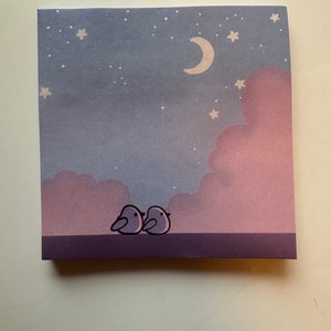 Stationary Note Pad Sticky Note Love Birds - Etsy