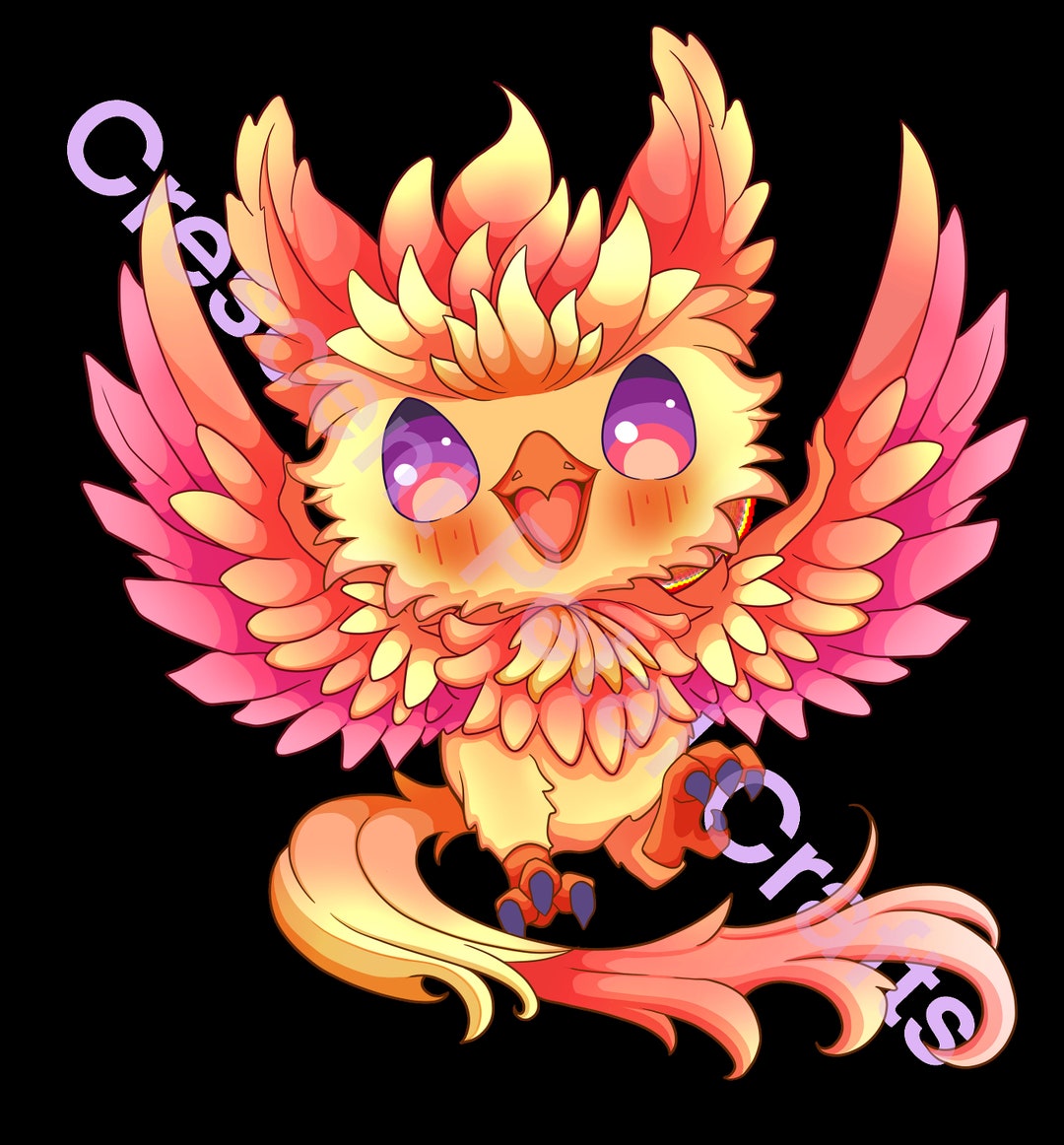 Mythological Pheonix Cute Sticker - Etsy