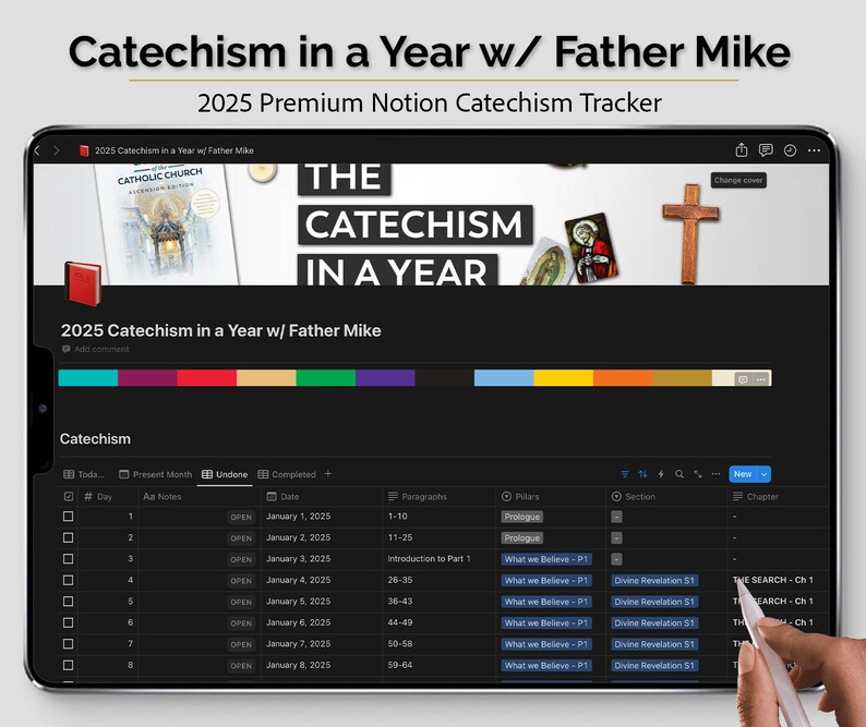 Catechism in a Year Reading Plan Notion Template 2025, Catechism Notion ...