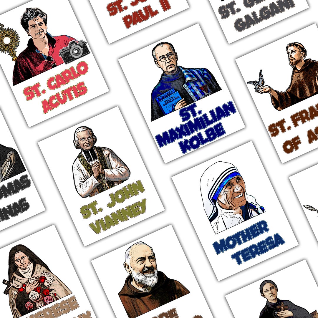 20 Saint Illustrations - DIGITAL DOWNLOAD - Printable PDF - Catholic ...
