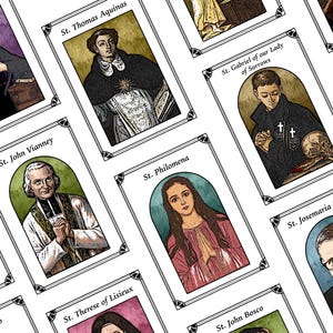 20 Saint Illustrations Cards - DIGITAL DOWNLOAD - Printable PDF ...