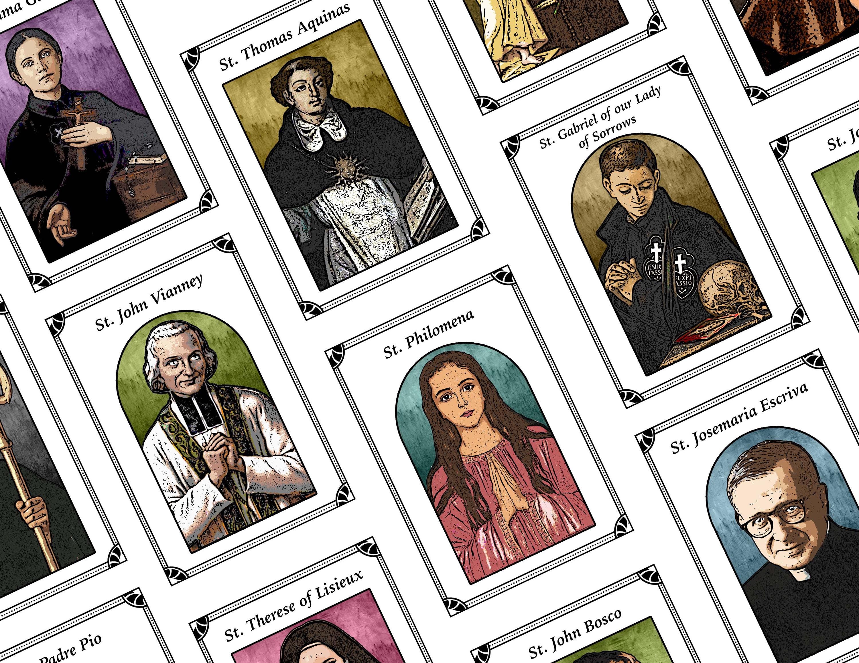 20 Saint Illustrations Cards - DIGITAL DOWNLOAD - Printable PDF ...