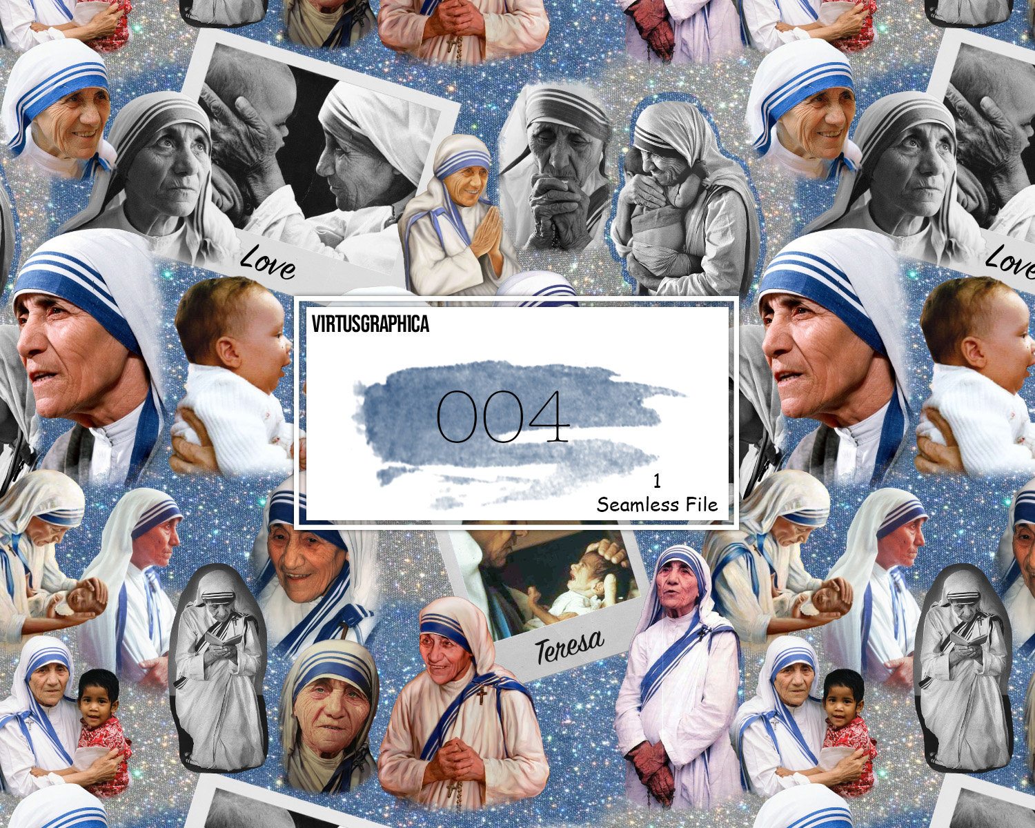 Seamless Mother Teresa File - Seamless Catholic Pattern - Seamless ...