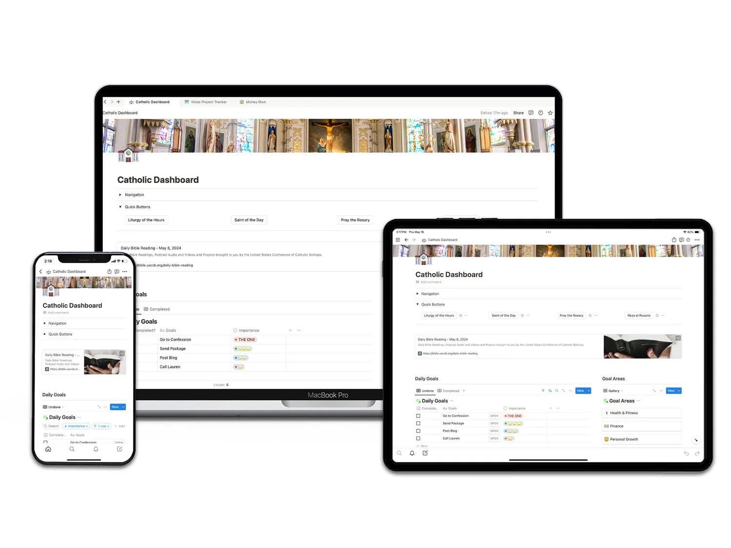 Catholic Notion Planner, Catholic Notion, Notion Template, Catholic ...