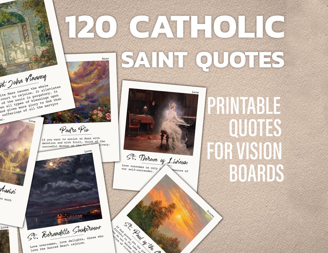120 Catholic Saints Quotes Cards - Printable Quotes for Vision Boards ...