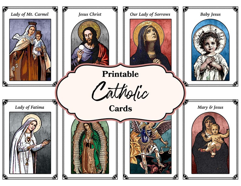 20 Saint Illustrations Cards - DIGITAL DOWNLOAD - Printable PDF ...
