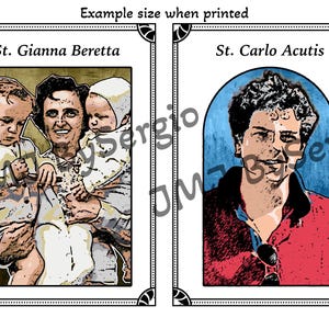 20 Saint Illustrations Cards - DIGITAL DOWNLOAD - Printable PDF ...