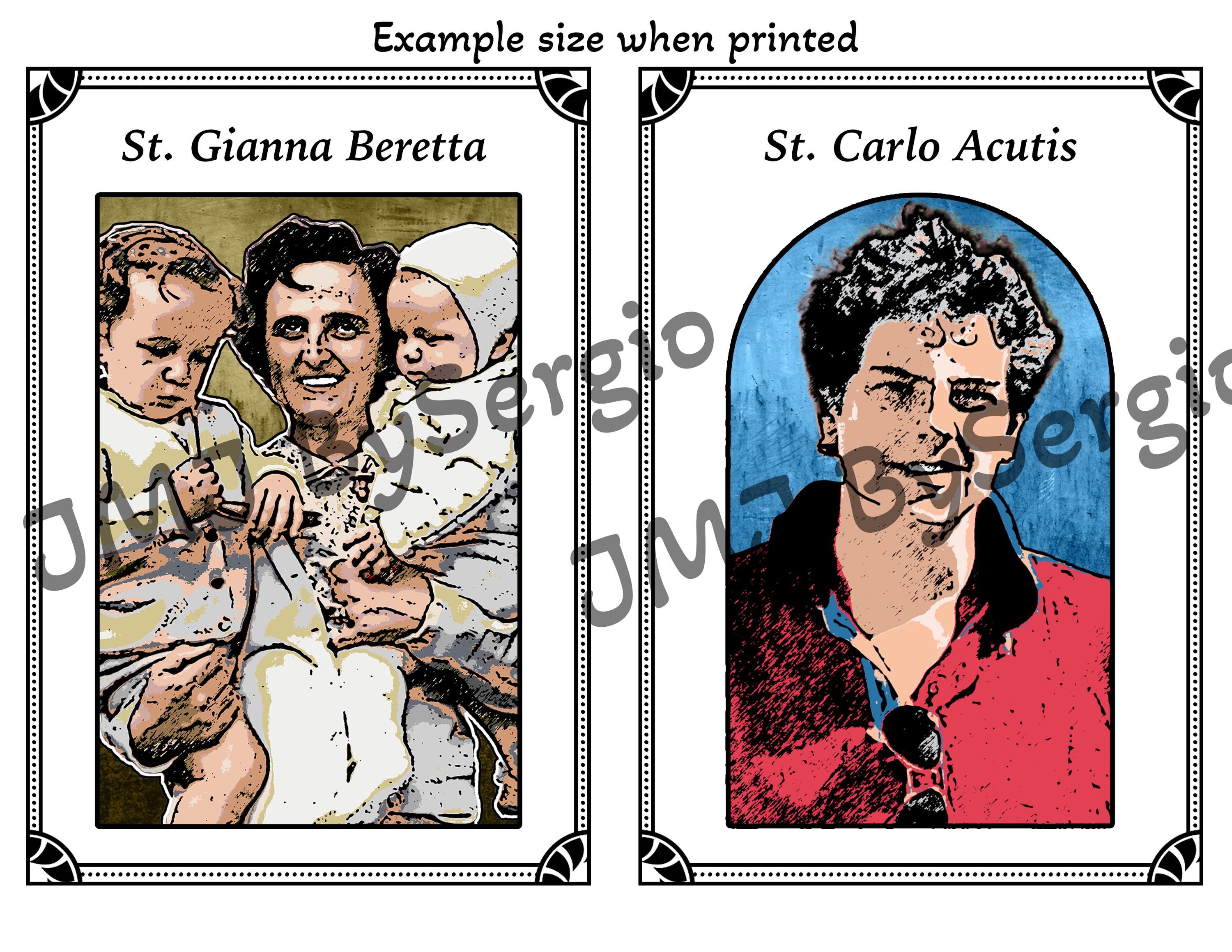 20 Saint Illustrations Cards - DIGITAL DOWNLOAD - Printable PDF ...