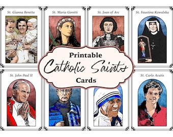 20 Saint Illustrations Cards - DIGITAL DOWNLOAD - Printable PDF ...