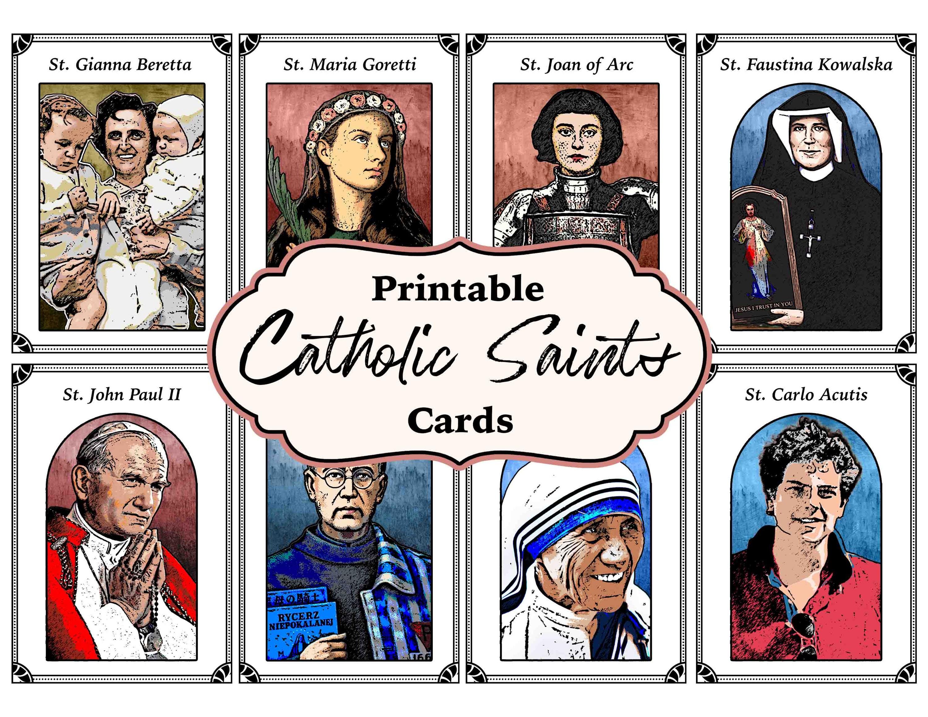 20 Saint Illustrations Cards - DIGITAL DOWNLOAD - Printable PDF ...