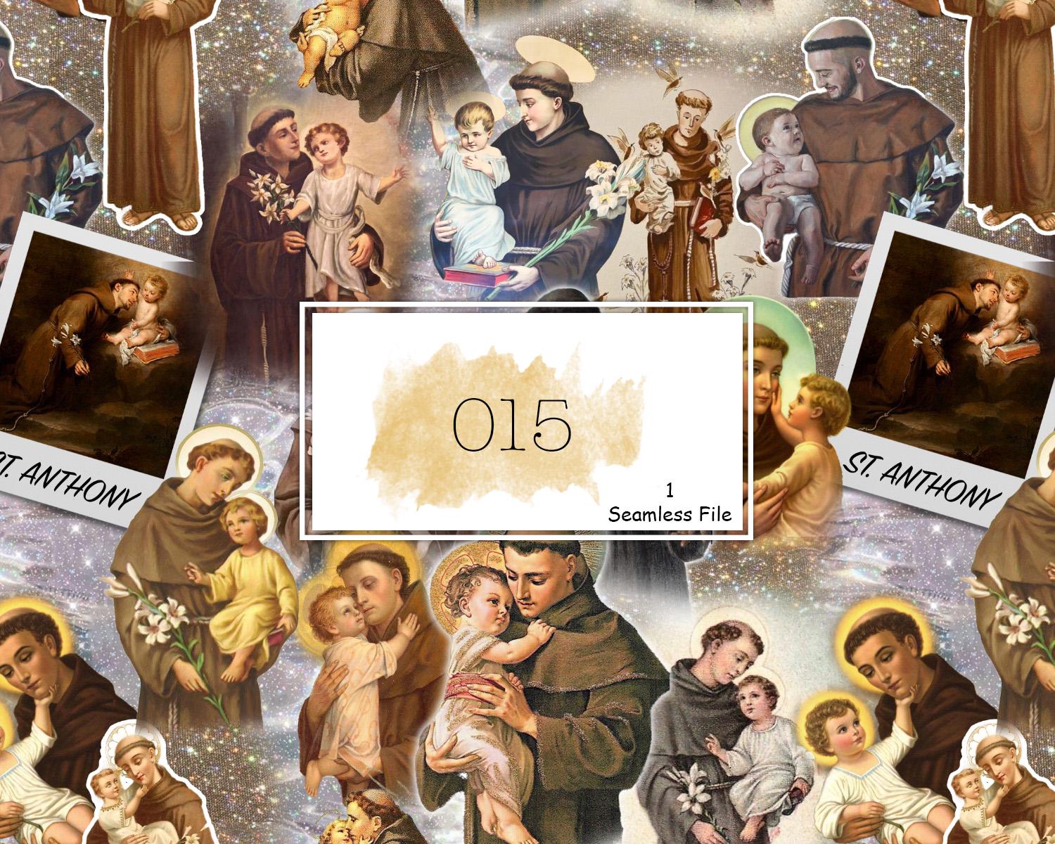 Seamless Saint Anthony of Padua - Seamless Catholic Pattern - Seamless ...