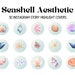 30 Seashell Aesthetic Beach Highlight Covers | Sun Travel IG Buttons ...