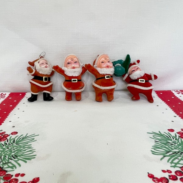 Flocked Santa - Etsy