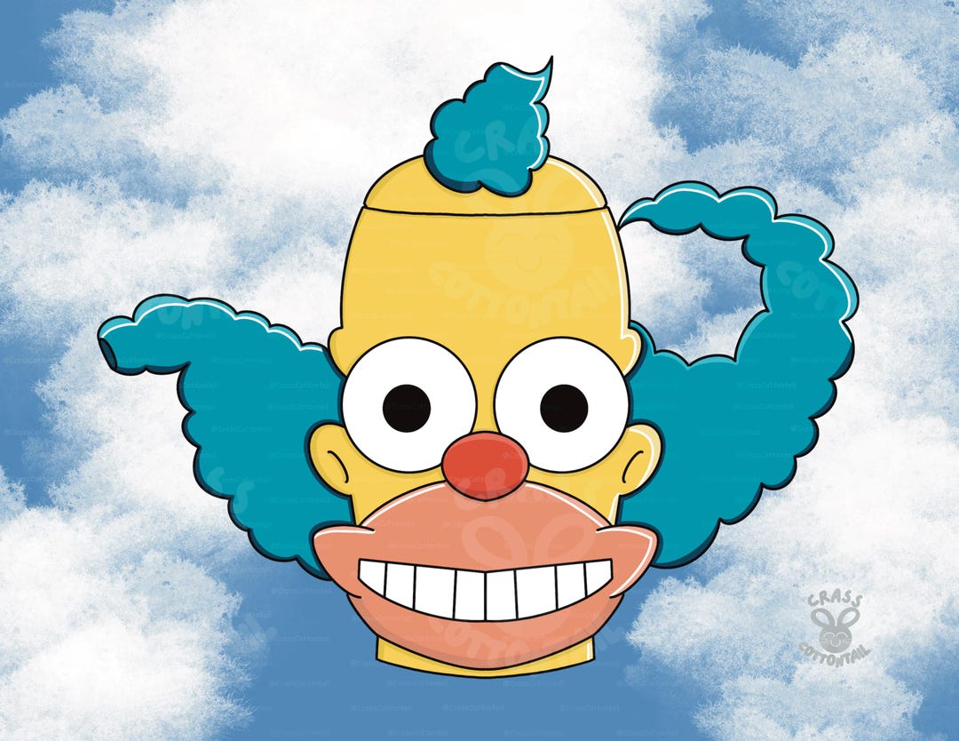 The Simpsons Krusty the Clown Teapot Wall Art Print 8.5x11 Inches - Etsy