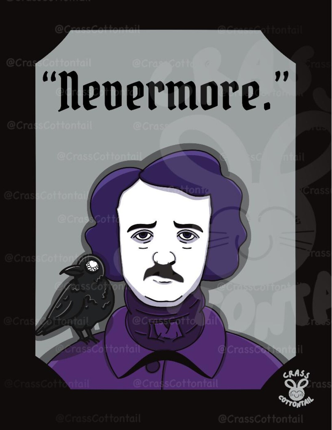 Edgar Allan Poe the Raven Nevermore 8.5x11 Art Print - Etsy