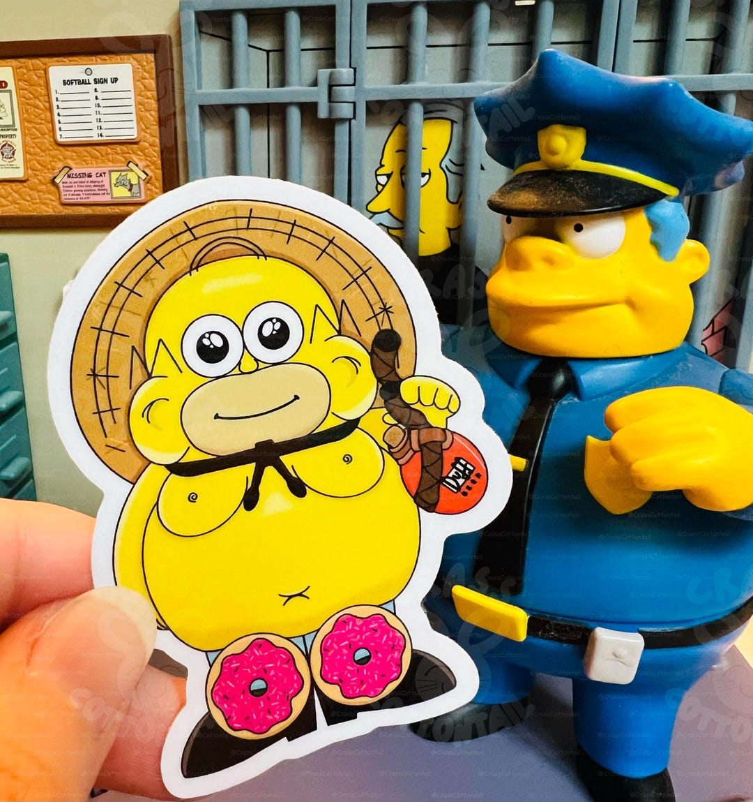 The Simpsons Homer Simpson X Japanese Tanuki 3x2 Vinyl Sticker - Etsy