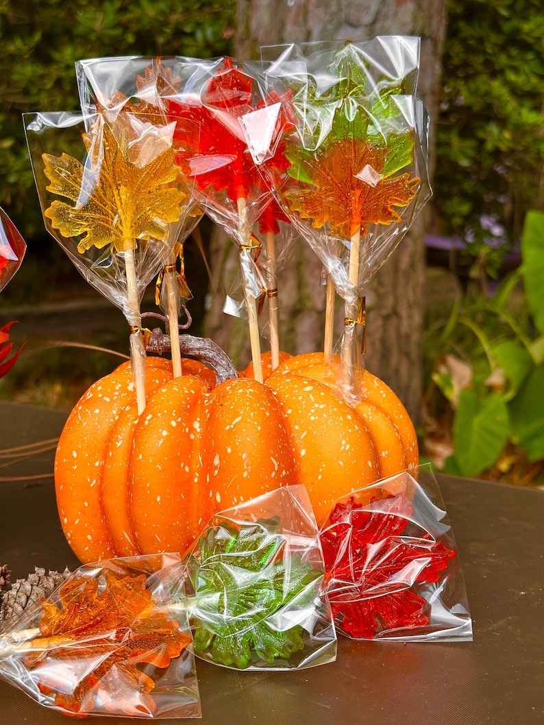 25 Handmade Maple Leaf Lollipops – Fall Party Favors - Etsy