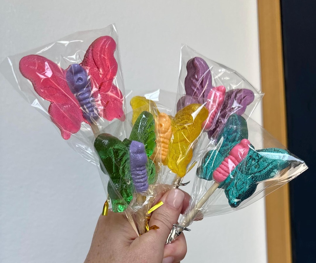 25 Handmade Lollipop. Barley Candy. Butterfly Candy . State Star Shape ...