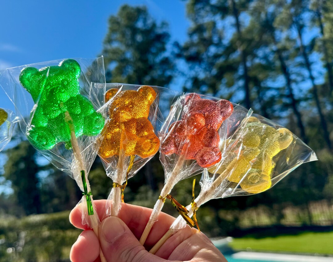 25 Teddy Bear Lollipops – Cute Bear Candy for Kids’ Party, Baby Shower ...