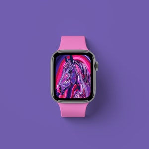 Apple Watch Digital Wallpaper Horse Watch Face for Smartwatch Aesthetic ...