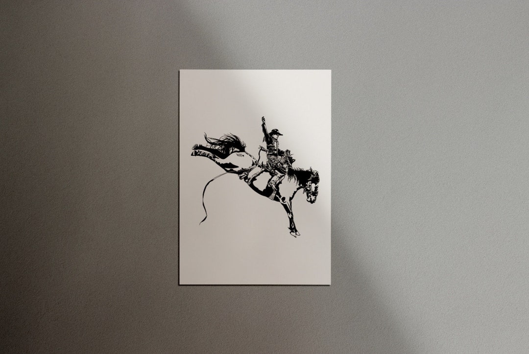 Rodeo, Western, Cowboy, Digital Art, Instant Download, Art Print, Wall ...