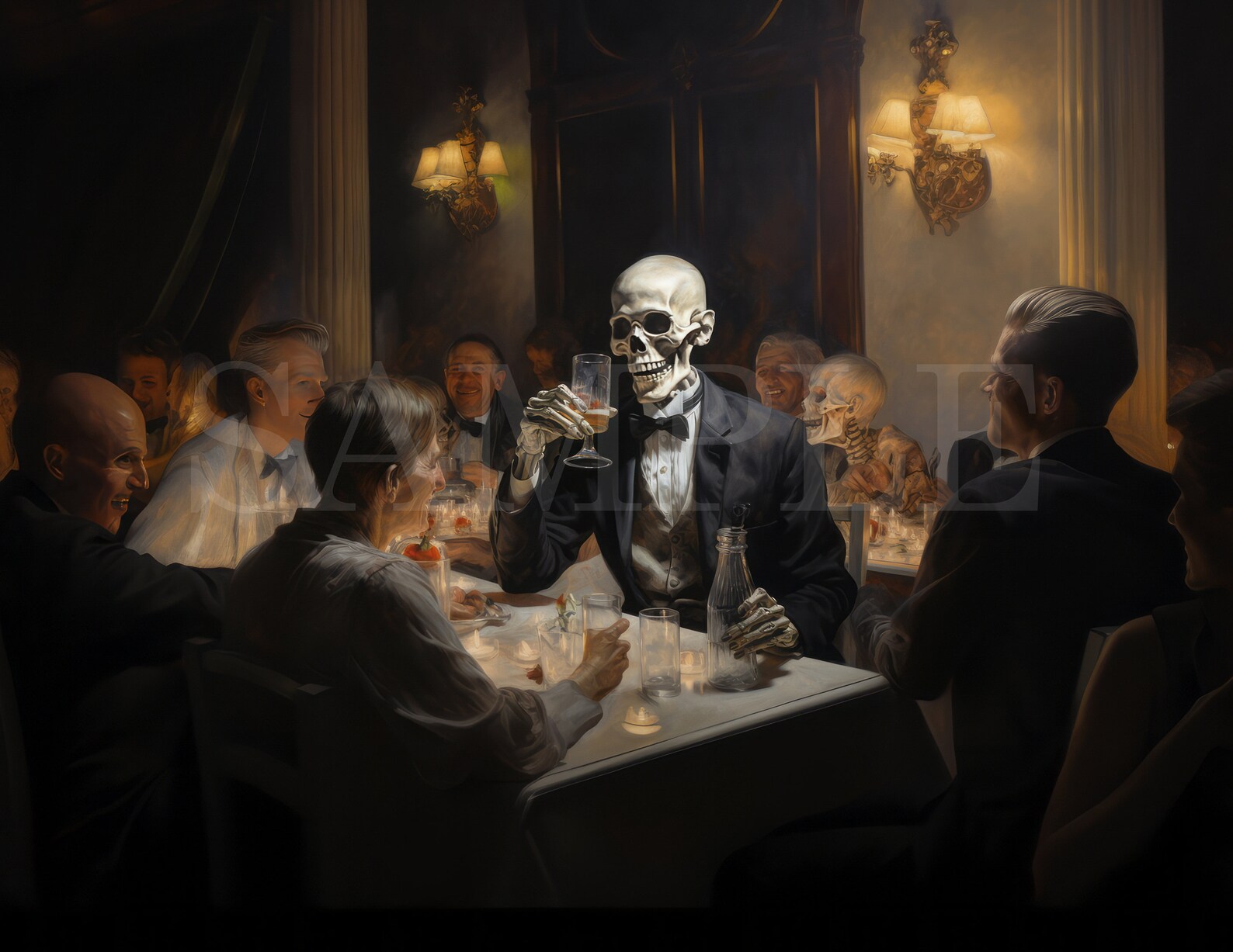 Cheers to Your Health Printable Art, Spooky Print, Ghost Drink Print ...