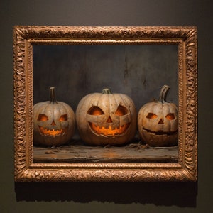 Rustic Jack O'lanterns Printable Art, Halloween Vintage Poster Print ...