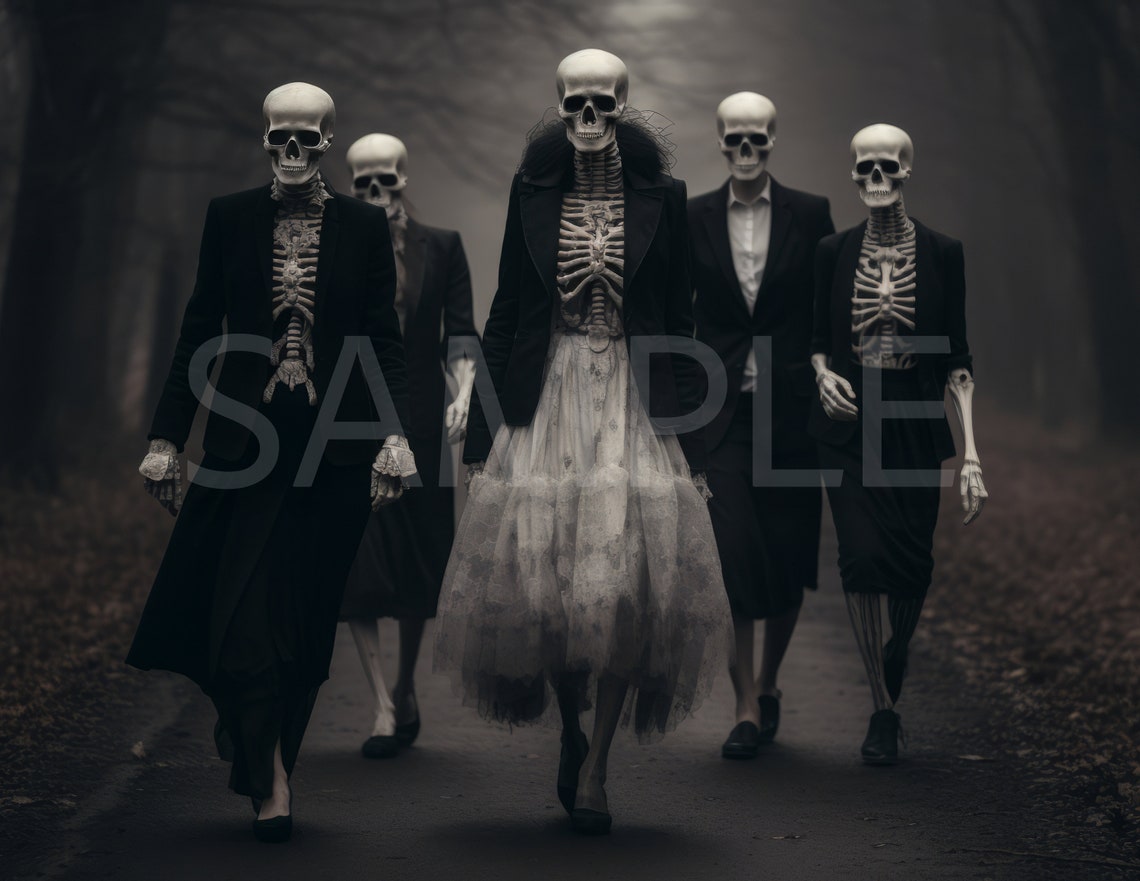 Skeleton Crew Printable Art, Unique Spooky Girl's Printable Art ...