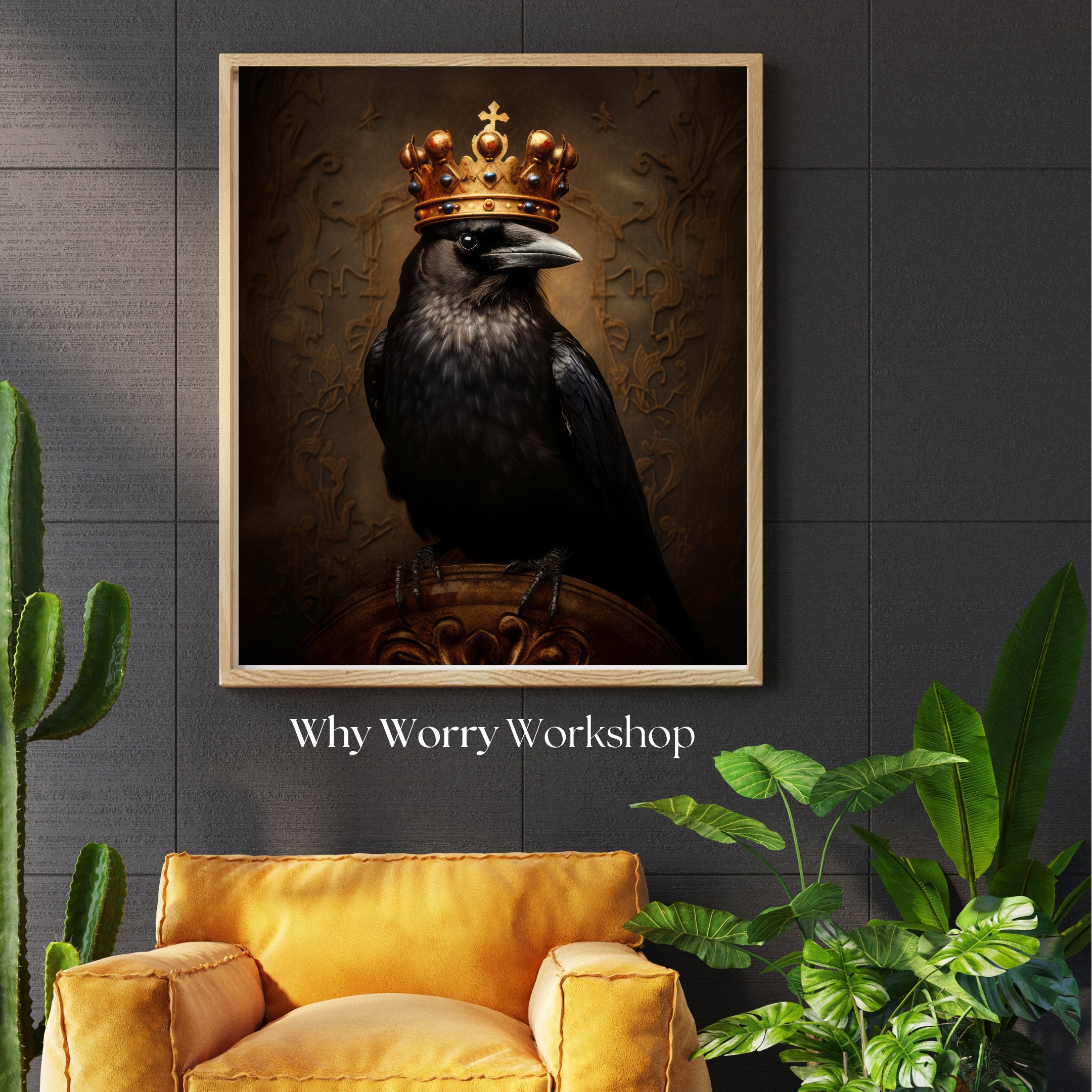Royal Crow Printable Art Crow Poster Print Dark Academia - Etsy