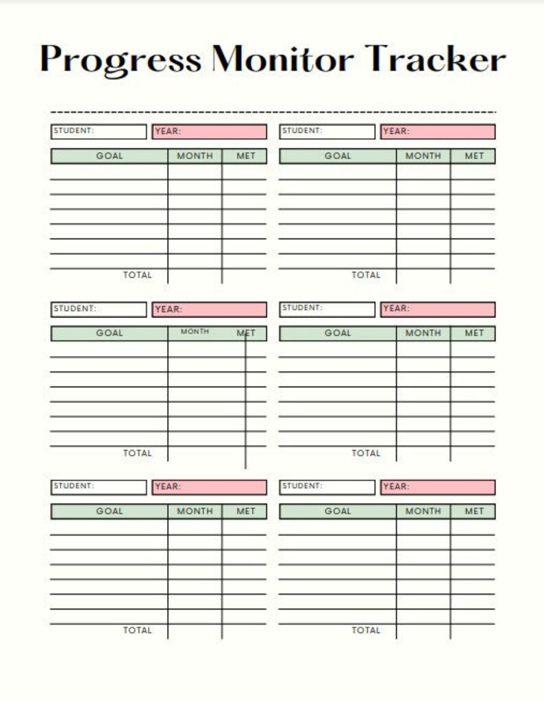 Progress Monitor Tracker Special Education - Etsy