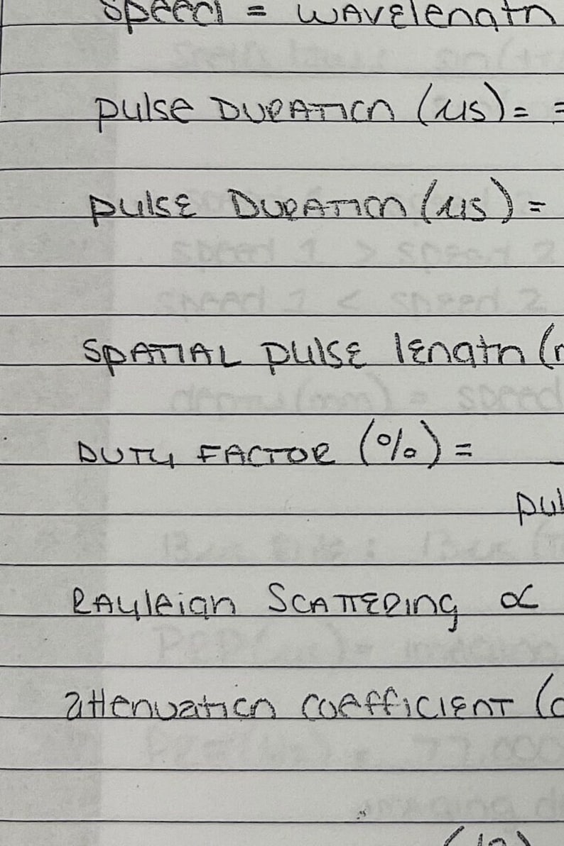 Ultrasound Physics Equations - SPI STUDY GUIDE - Etsy