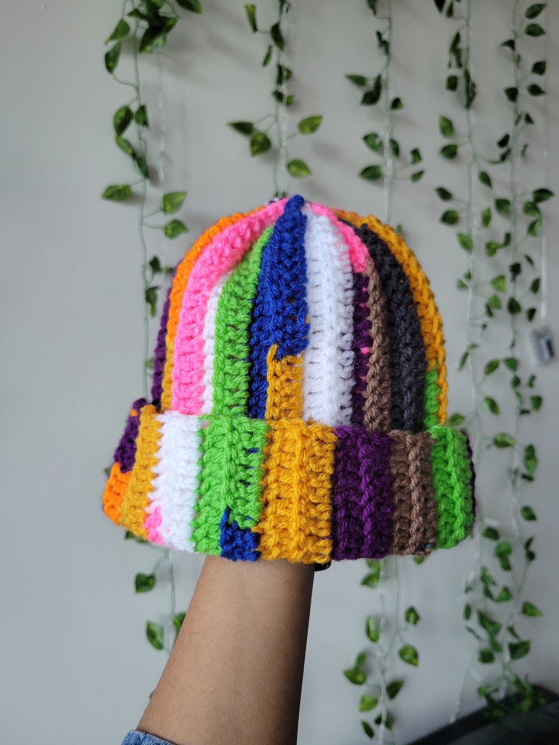 Crochet Scrap Beanie - Etsy